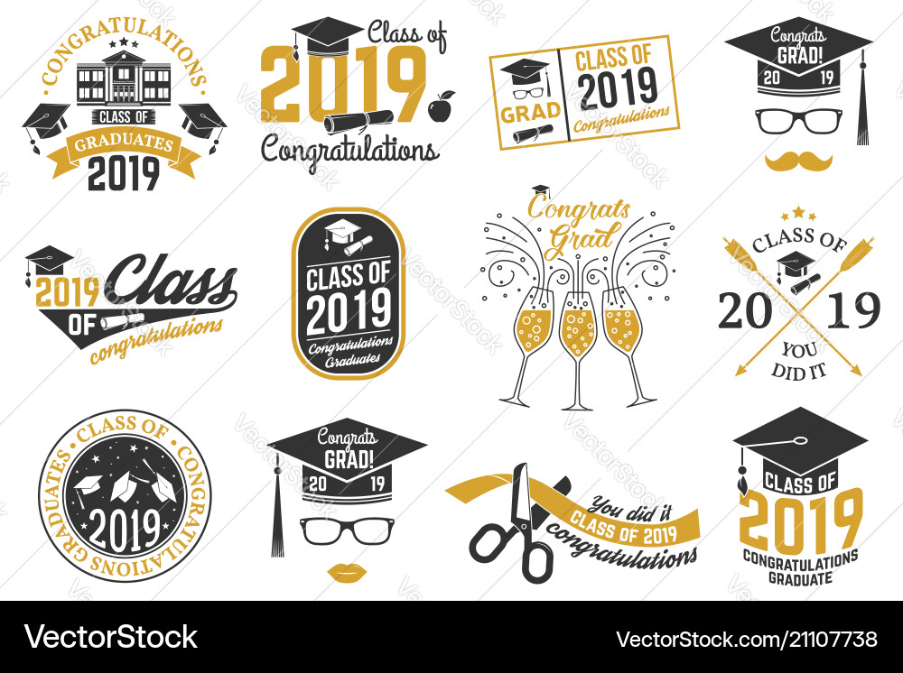 Class of 2019 badge Royalty Free Vector Image - VectorStock
