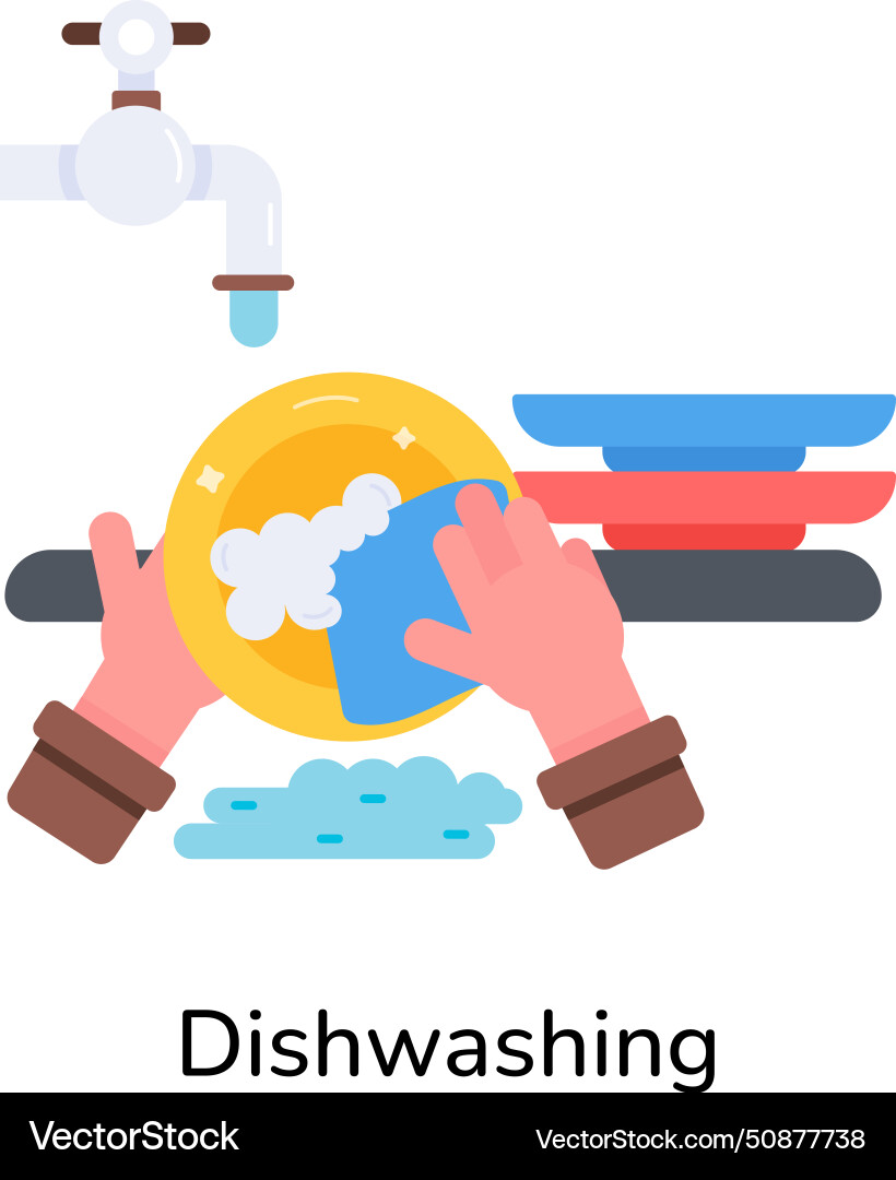 Dishwashing Royalty Free Vector Image - VectorStock