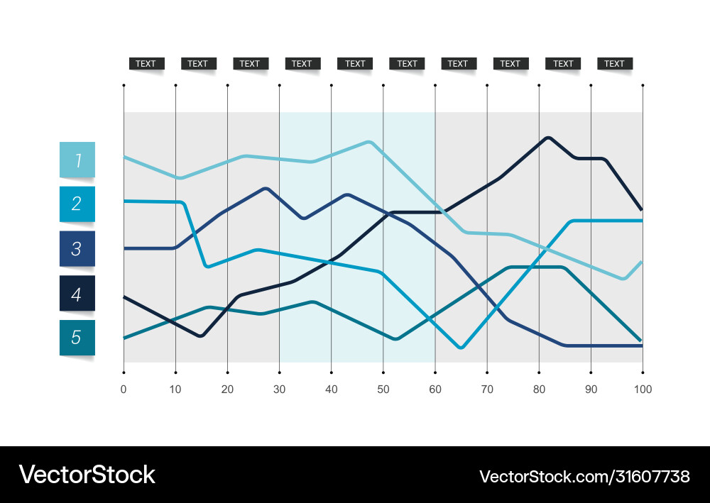 Flat chart lined graph simply color editable Vector Image