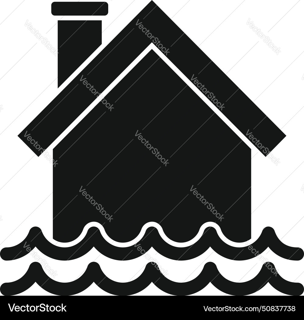 House in flood icon simple global climate Vector Image