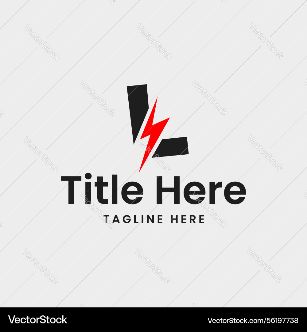 Letter l shape logo - lightning bolt icon Vector Image