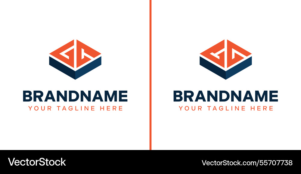Letters gc and cg box logo symbolizing strength Vector Image