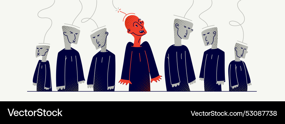 Matrix mind control and totalitarian society Vector Image