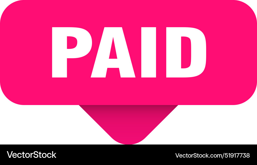 Paid sticker sign on transparent background Vector Image