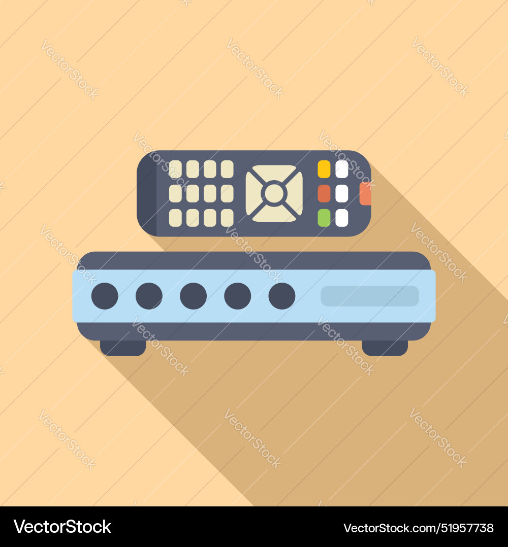 Television set top box receiver with remote Vector Image