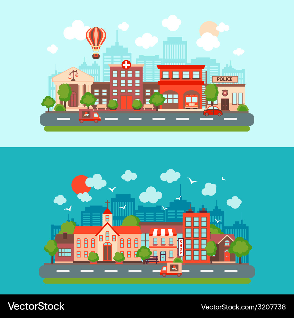 Urban Cityscape Collection Royalty Free Vector Image