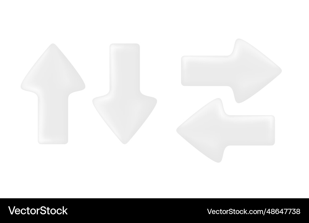 White arrows clipart isolated on background Vector Image
