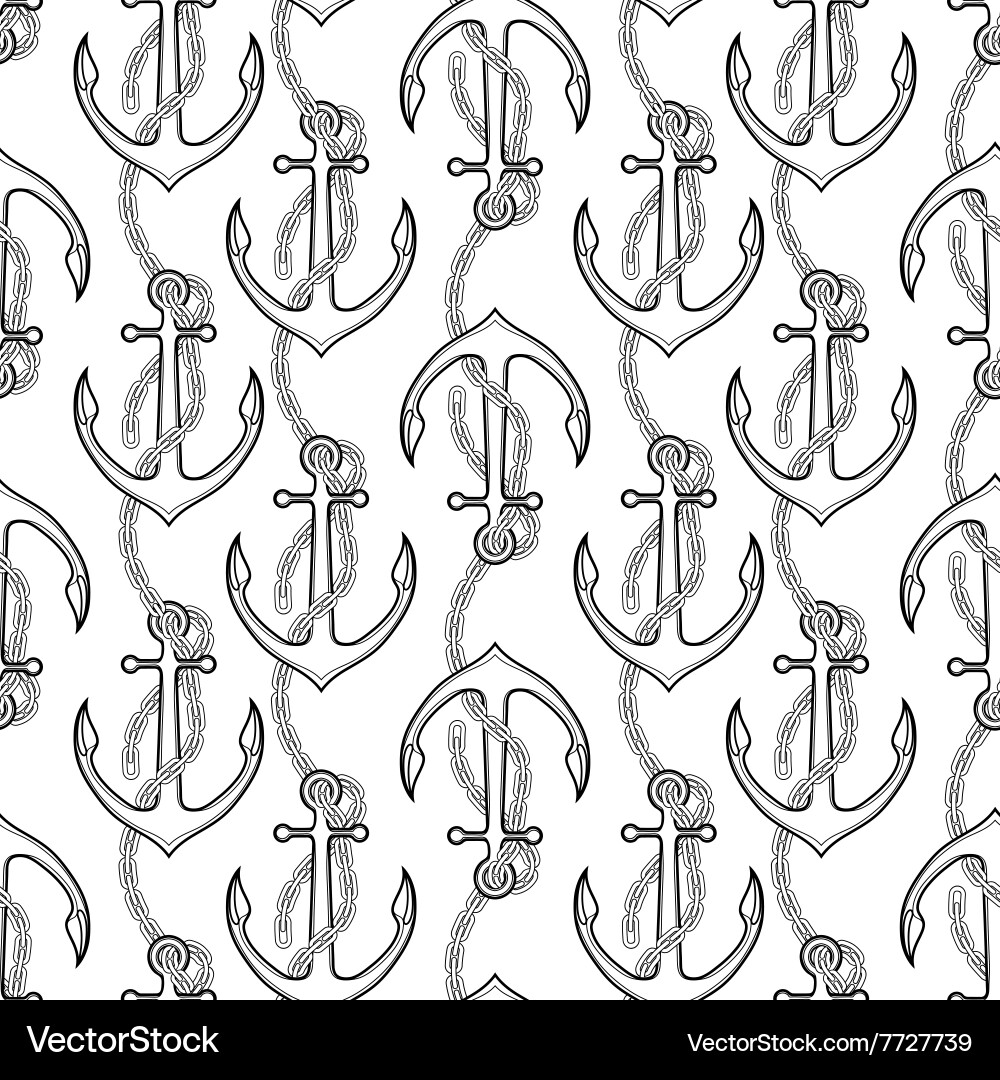 Anchor seamless pattern Royalty Free Vector Image