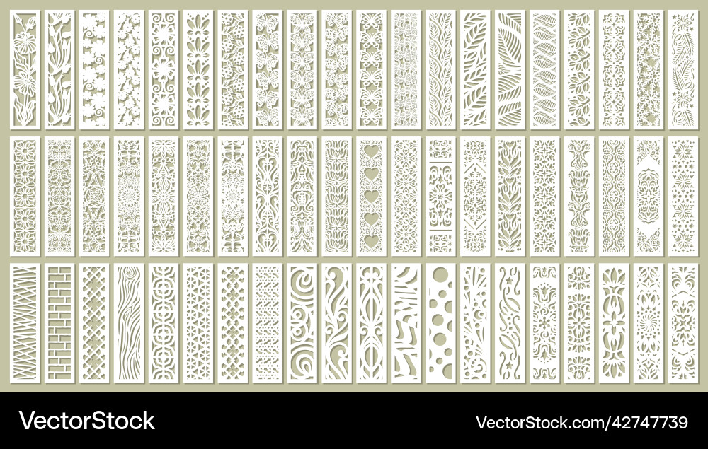 Big set of vertical panels gratings Royalty Free Vector