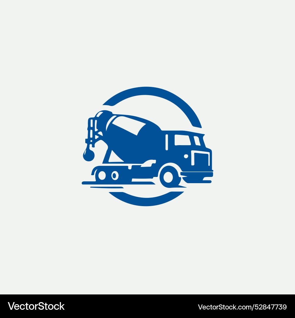 Concrete mixer truck logo Royalty Free Vector Image