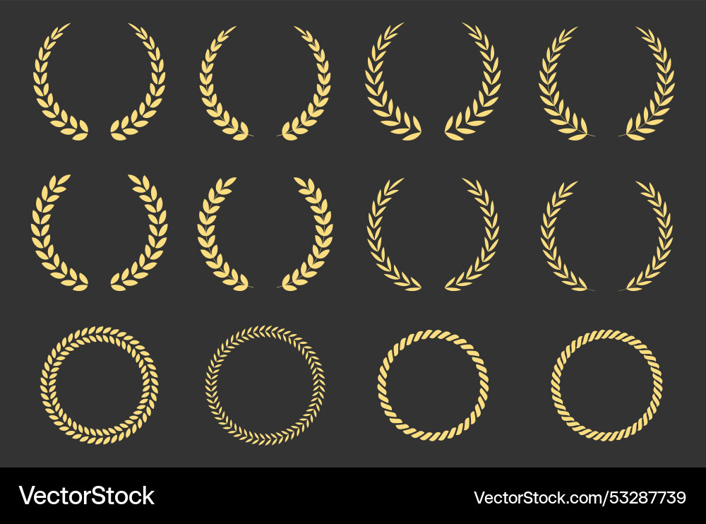 Emblem crests logo element set laurel Royalty Free Vector