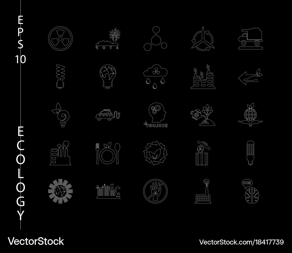 Green ecology and environment icon set in format Vector Image