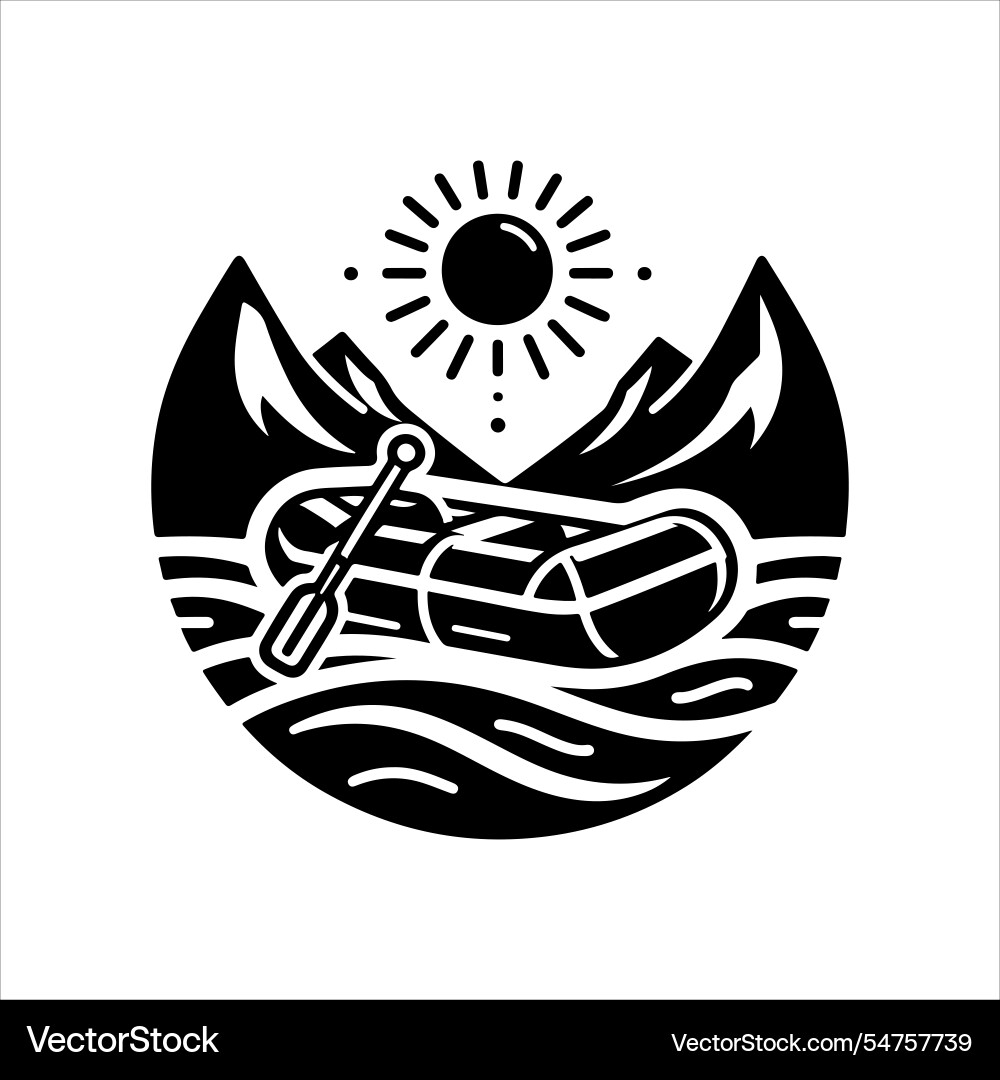 High-quality whitewater raft silhouettes Vector Image