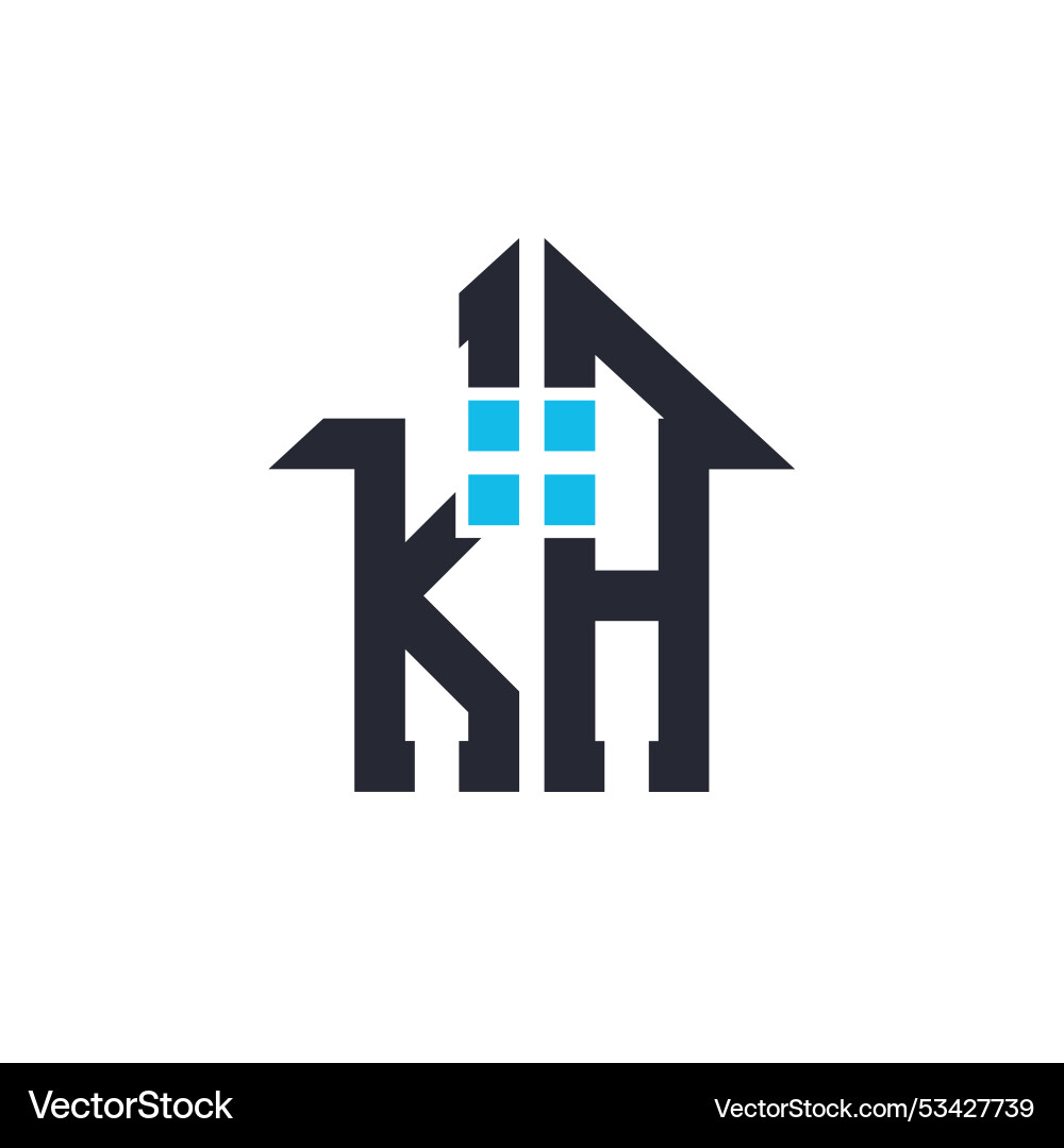 Initials ka house logo design creative letter ka Vector Image