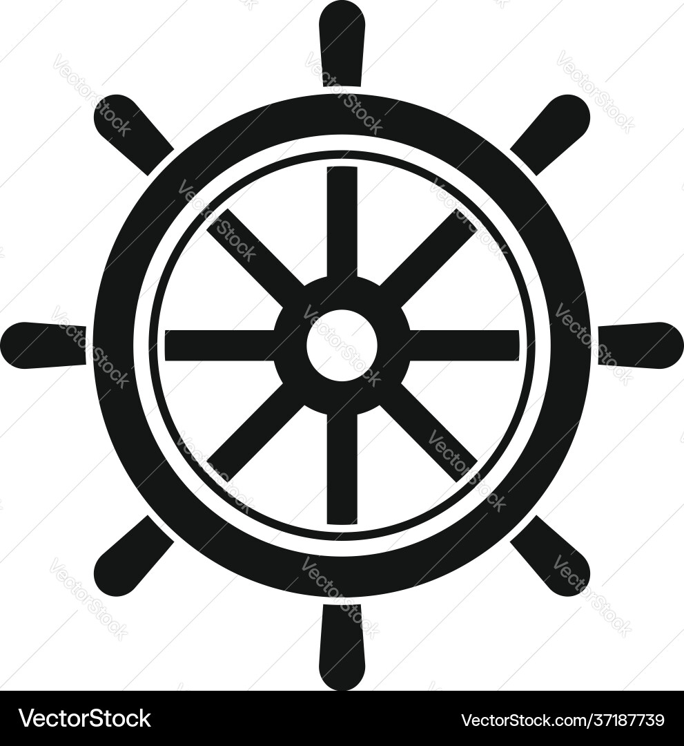 Navigation ship wheel icon simple style Royalty Free Vector