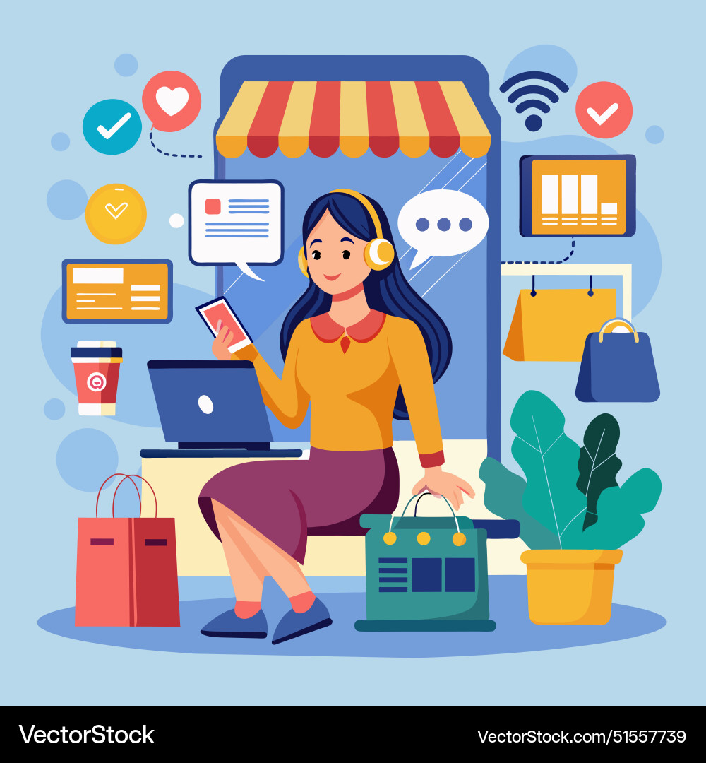 Omnichannel marketing multi channel for customer Vector Image