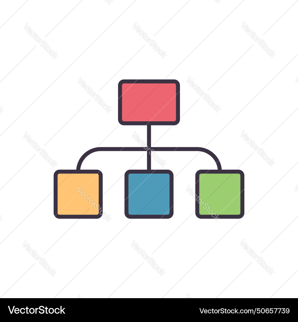 Organization flat related icon Royalty Free Vector Image