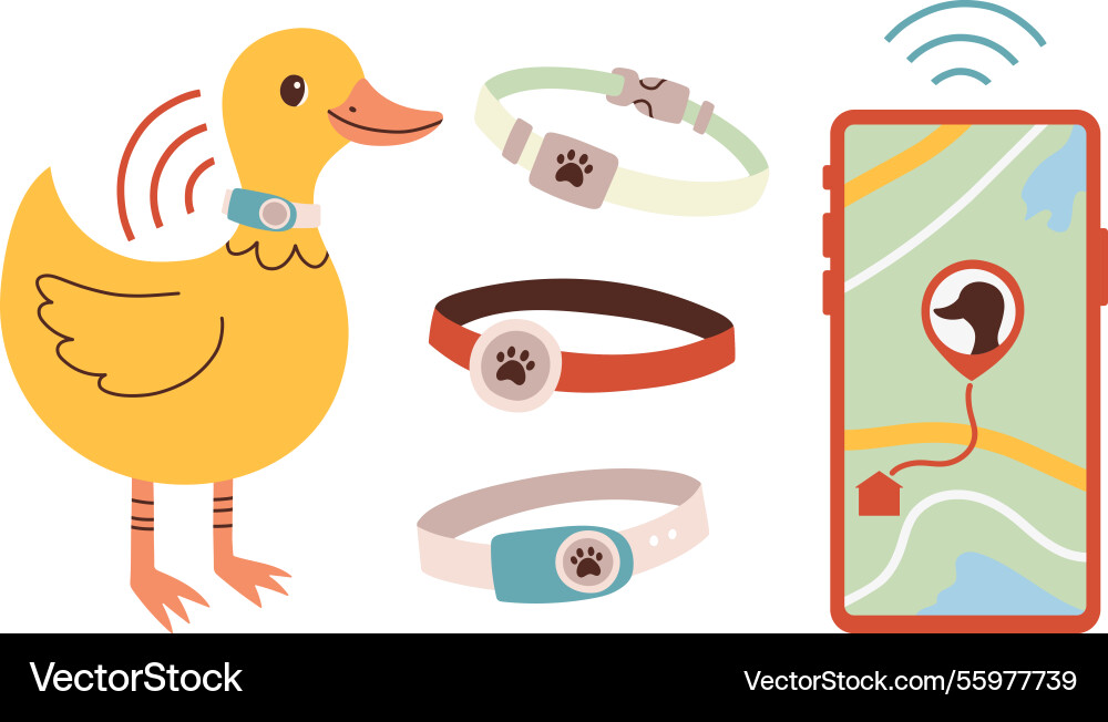 Pet gps tracker gps tracking for duck goose a Vector Image