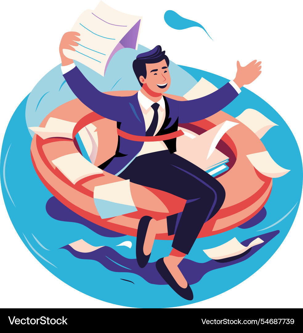 Work happiness in flat style Royalty Free Vector Image