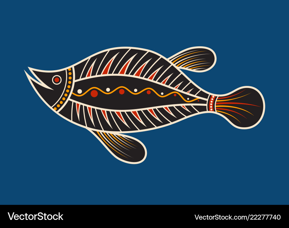 Aboriginal Fish Art Royalty Free Vector Image - VectorStock