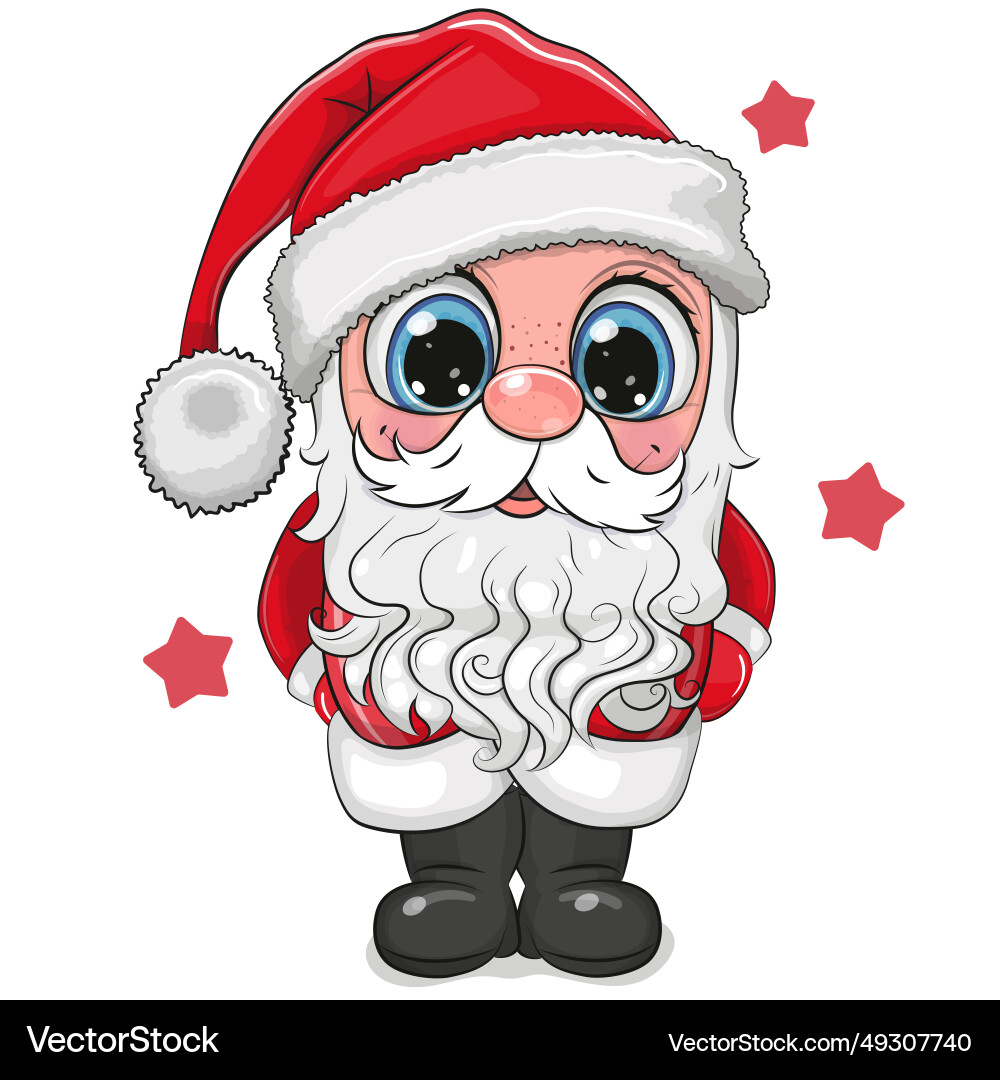 Cartoon santa isolated on a white background Vector Image