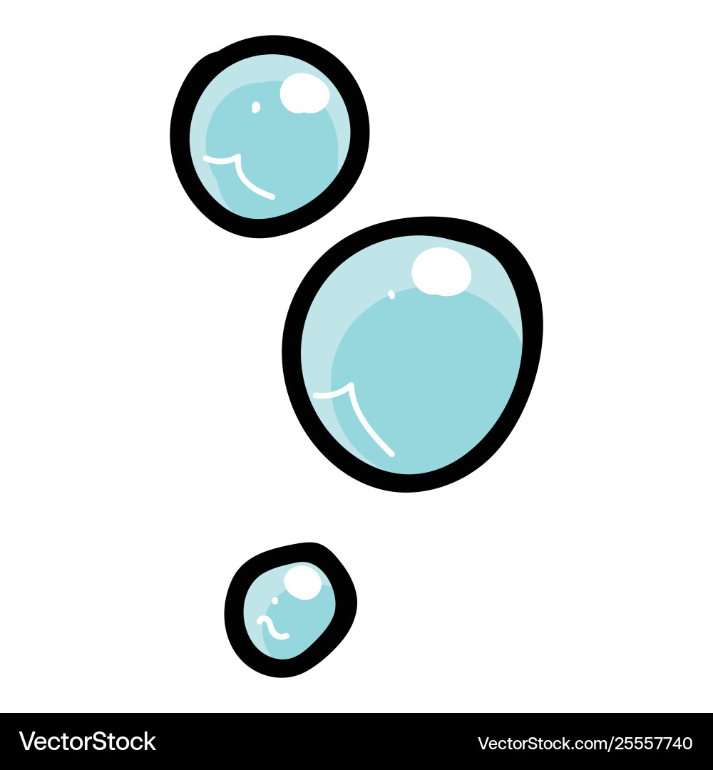 Cute blown bubbles cartoon Royalty Free Vector Image