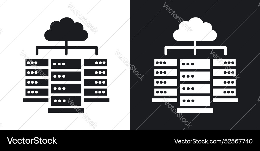 Data center icon set on white background Vector Image