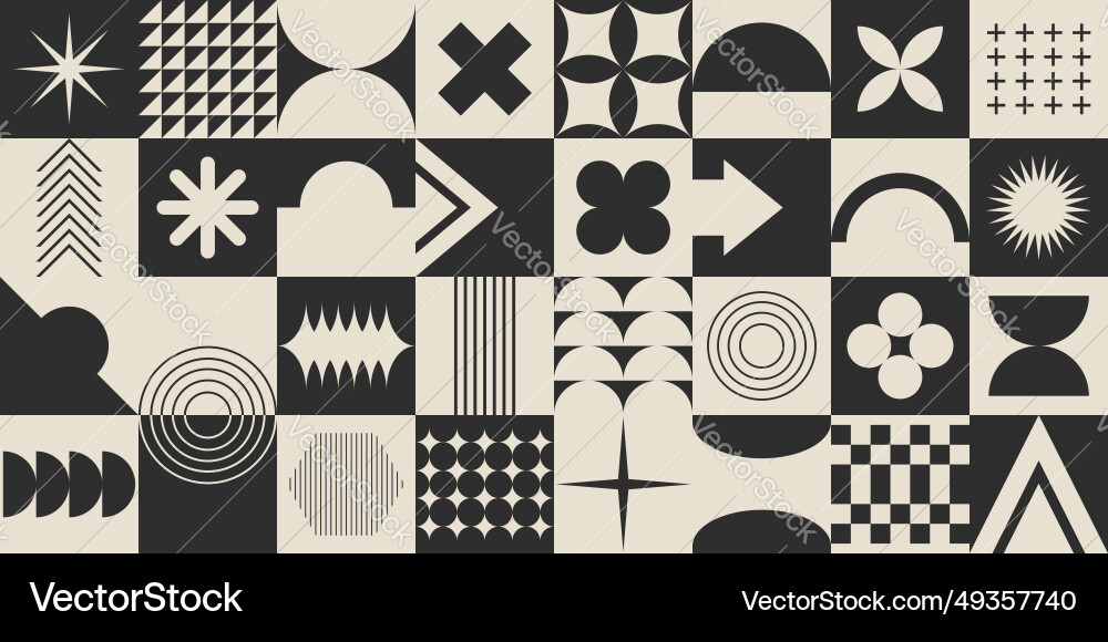 Geometric Brutalist Pattern Royalty Free Vector Image