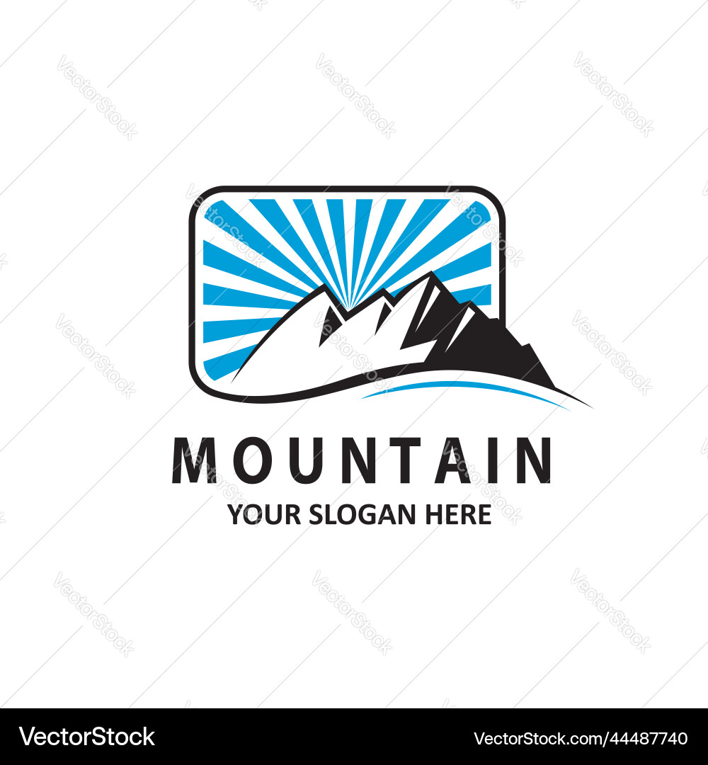 Mountain range emblem Royalty Free Vector Image