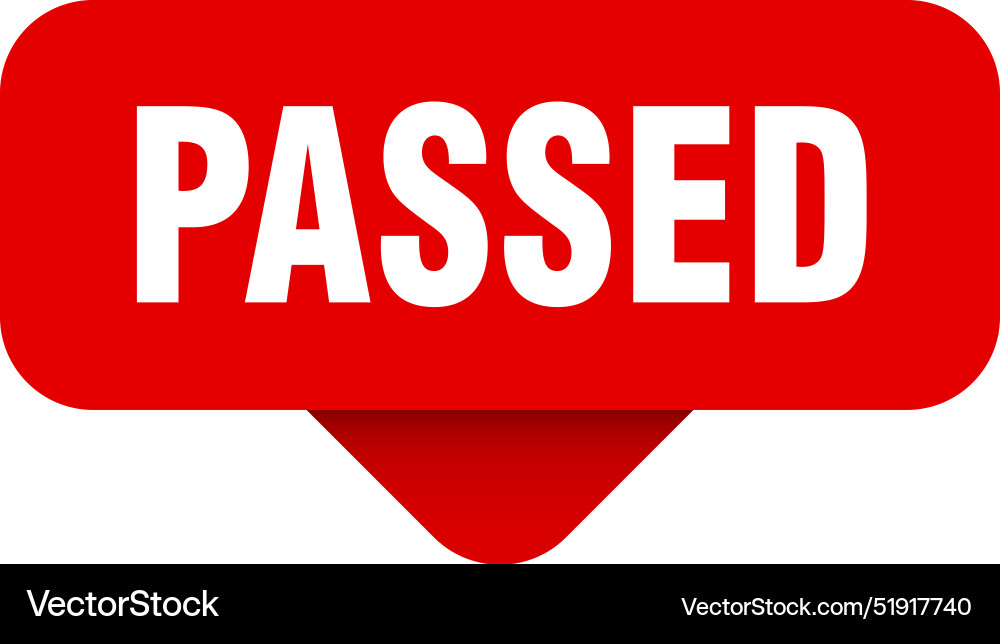 Passed sticker passed sign on transparent Vector Image