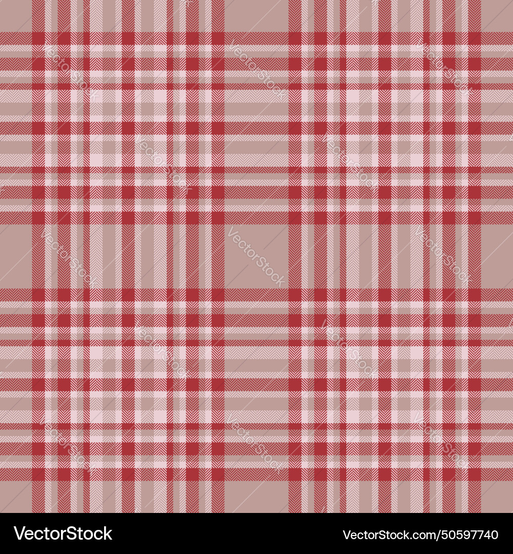 Plaid seamless pattern in red check fabric Vector Image