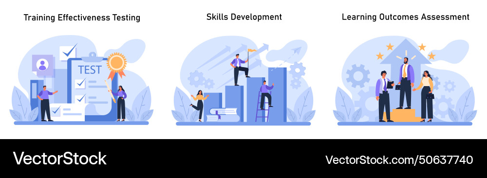Professional development set flat Royalty Free Vector Image