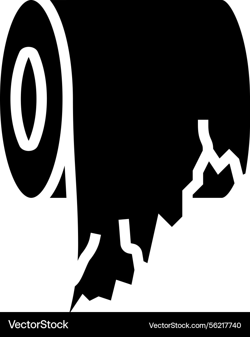 Rip line toilet paper glyph icon Royalty Free Vector Image