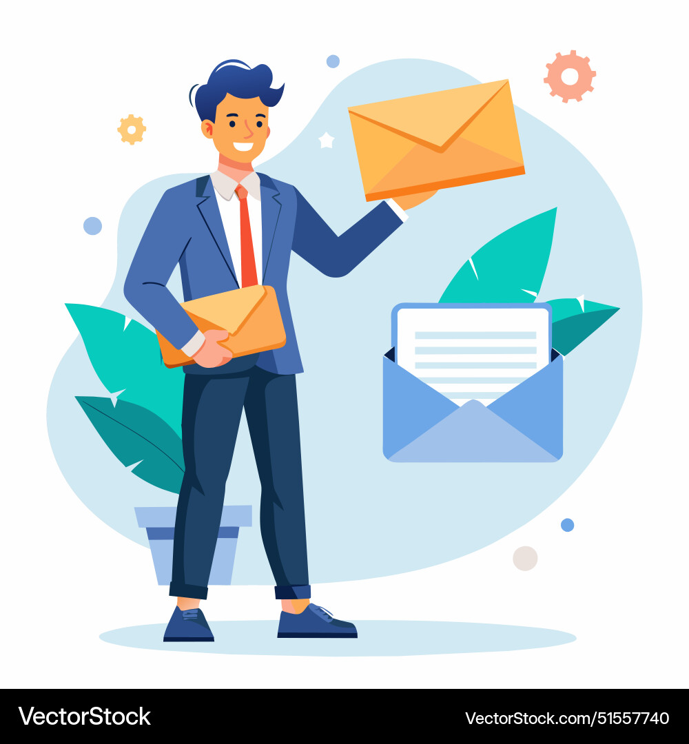 Sending email to communicate with client Vector Image