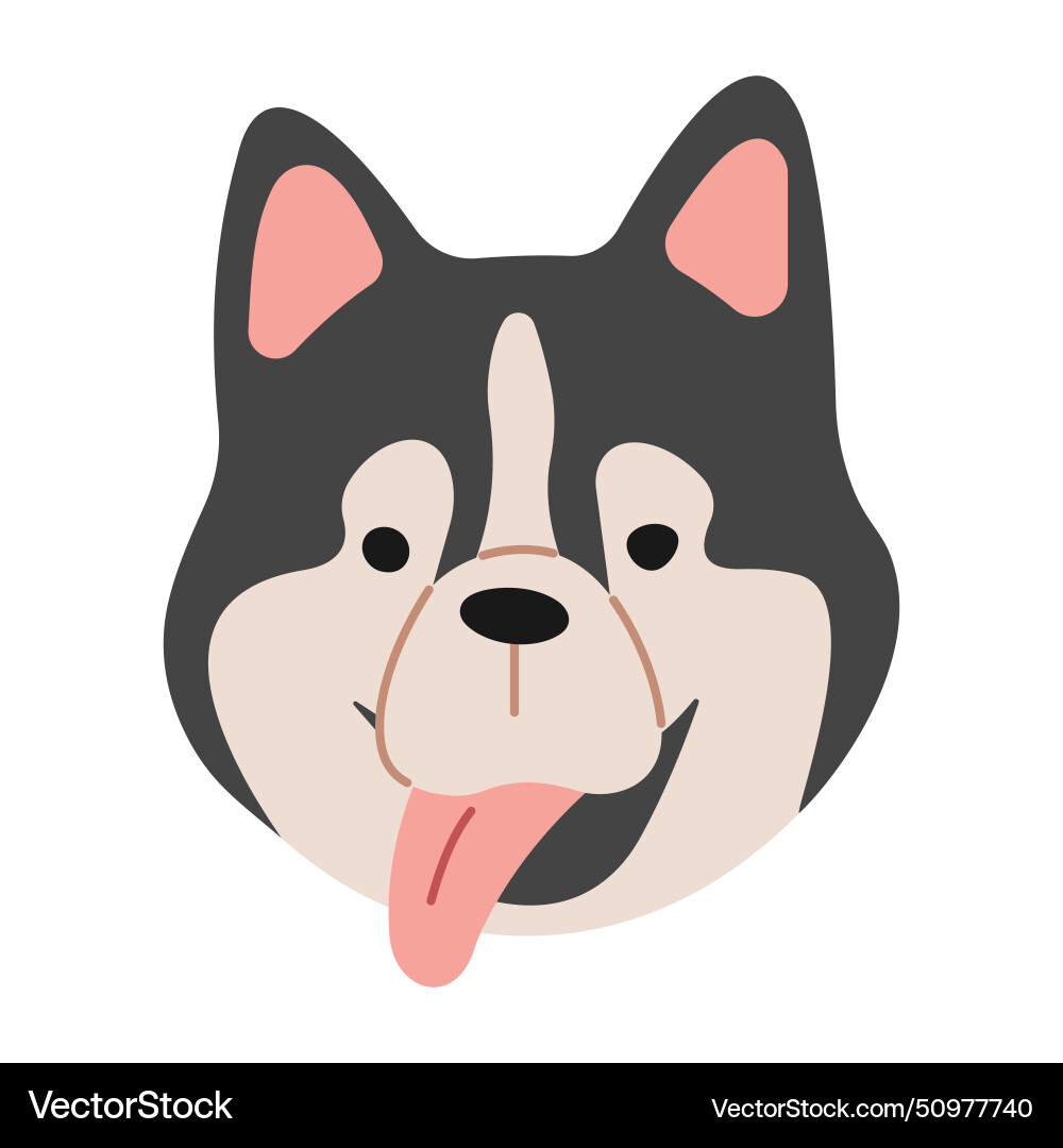 Siberian husky head 1 Royalty Free Vector Image
