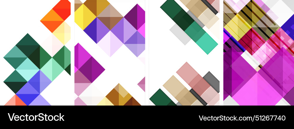 Square abstract poster set Royalty Free Vector Image