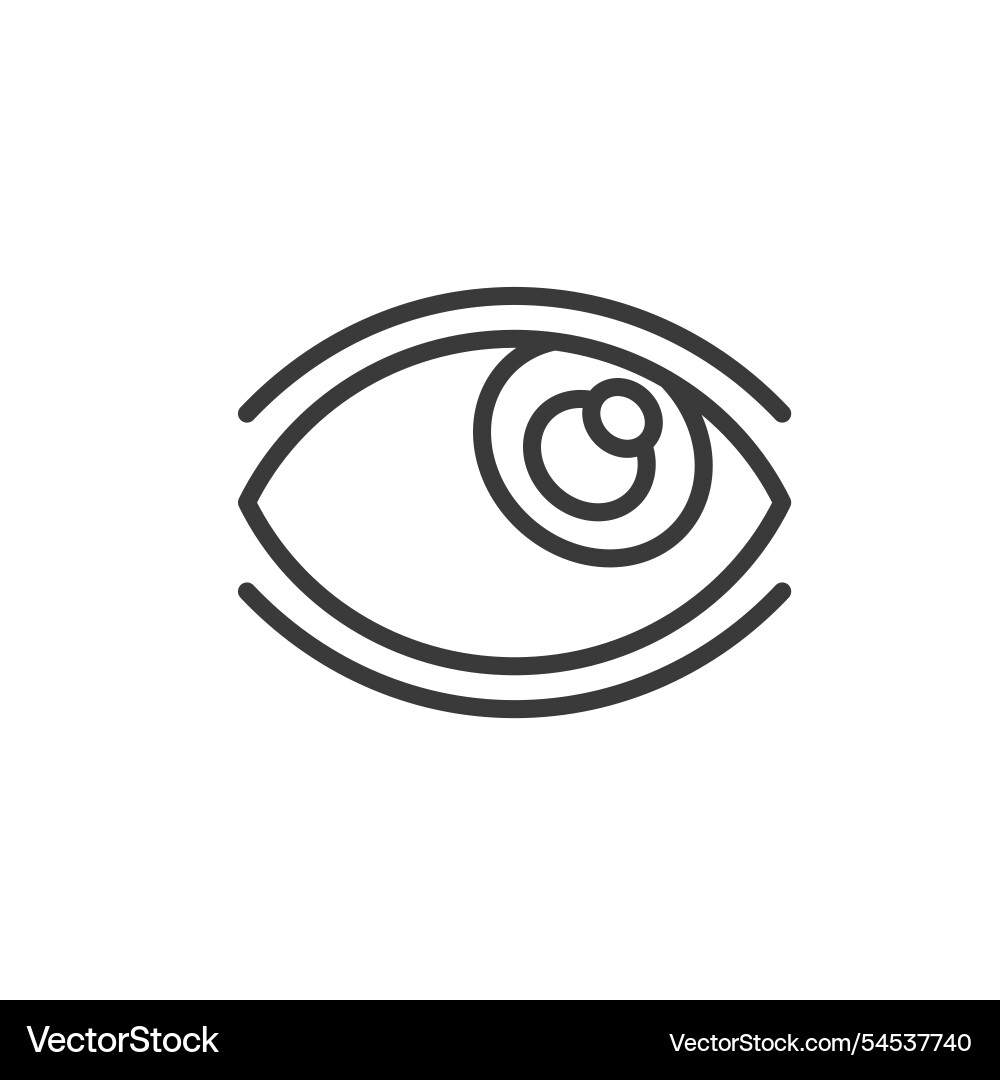 Strabismus eye misalignment icon in line design Vector Image