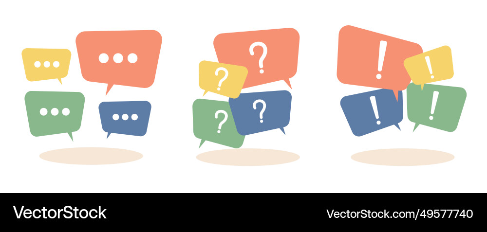 Talk exclamation and question marks in speech Vector Image
