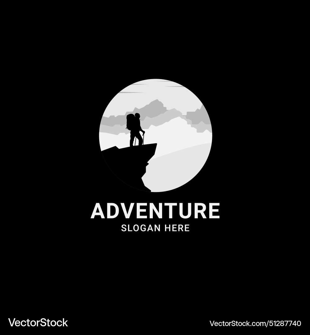 Vintage adventure explorer logo design Royalty Free Vector