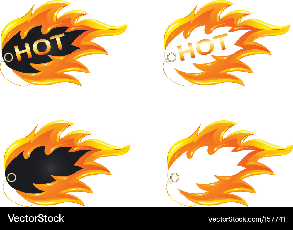 Burning label Royalty Free Vector Image - VectorStock