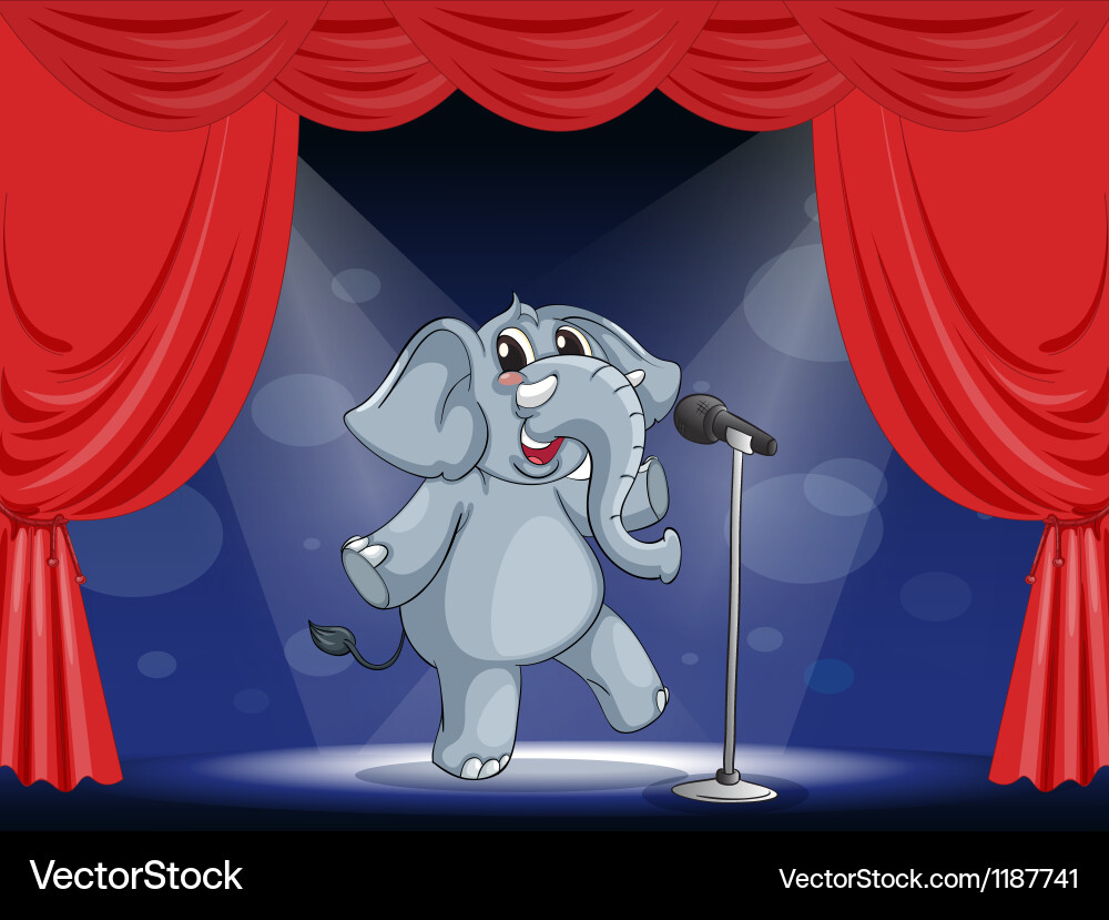 Cartoon performing elephant Royalty Free Vector Image