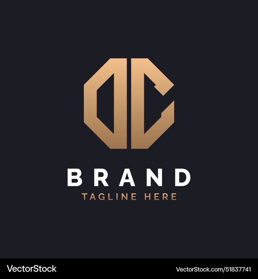 Dc logo design modern minimal elegant and luxury Vector Image