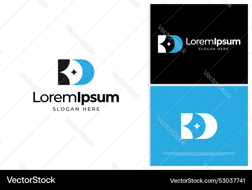 Elegant letter b d luxury logo design template Vector Image