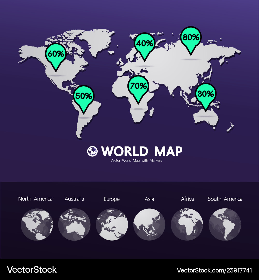 Grand world map graphic element Royalty Free Vector Image