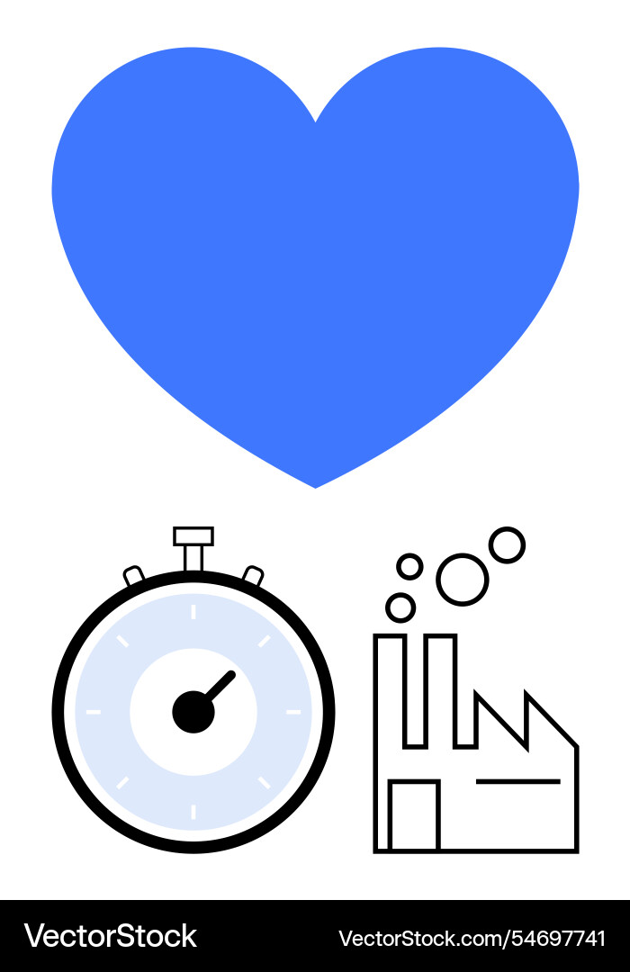 Love time and industry the intersection of human Vector Image