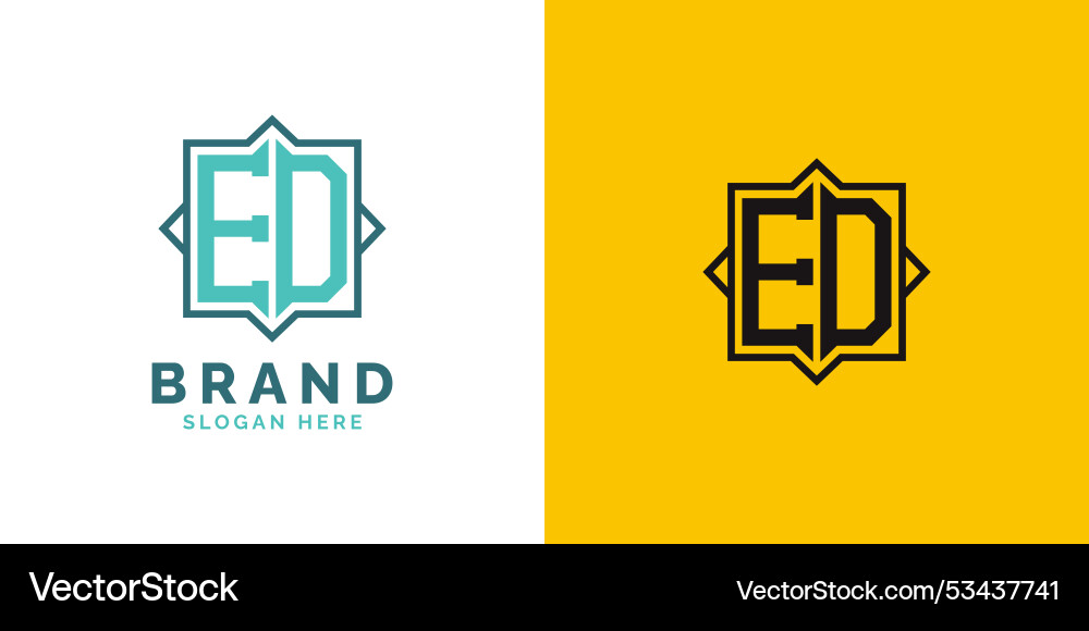 Modern ed monogram logo design initial letter Vector Image