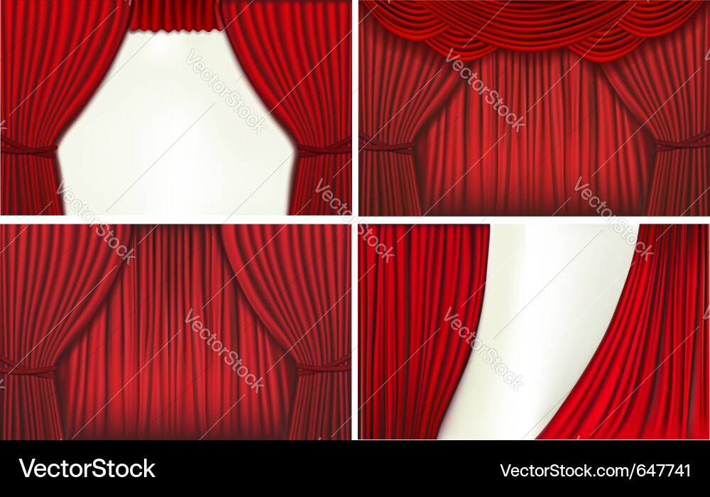 Red velvet curtains Royalty Free Vector Image - VectorStock