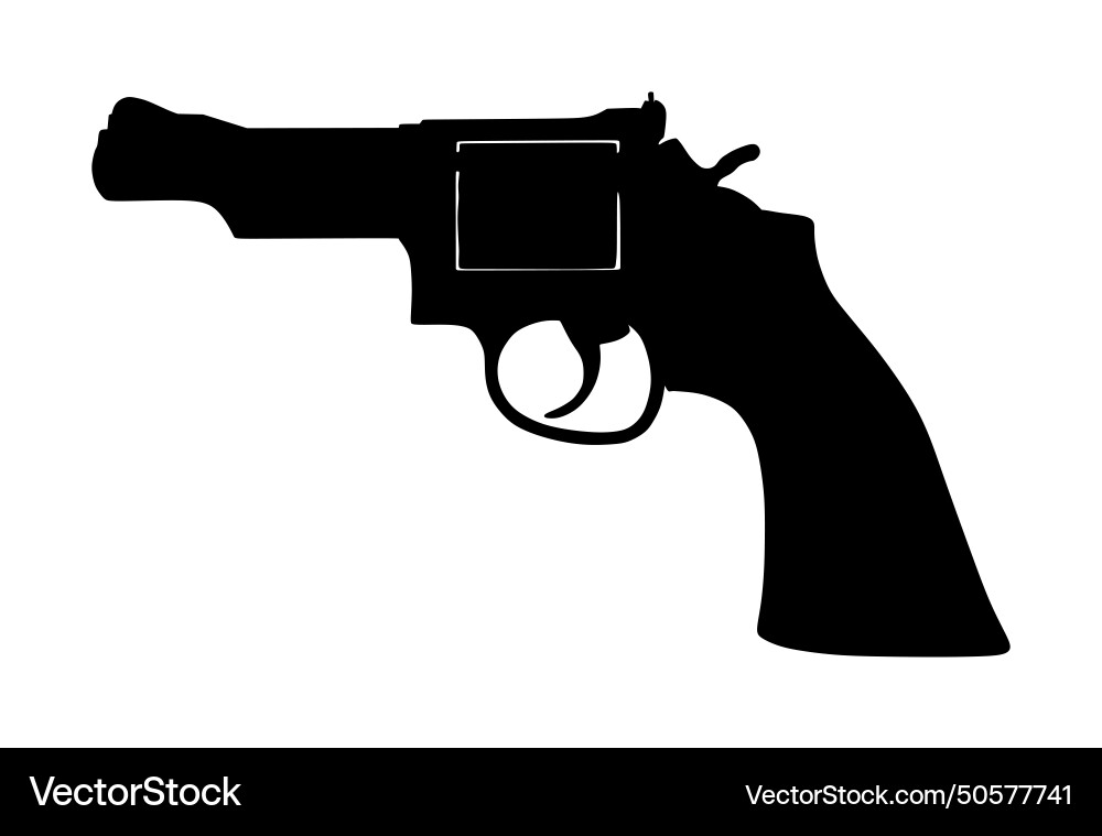 Revolver symbol silhouette isolated Royalty Free Vector