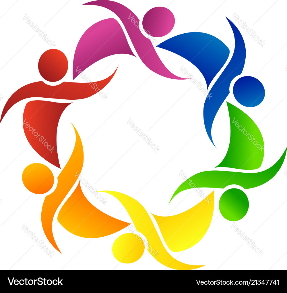 Teamwork group of friends logo Royalty Free Vector Image
