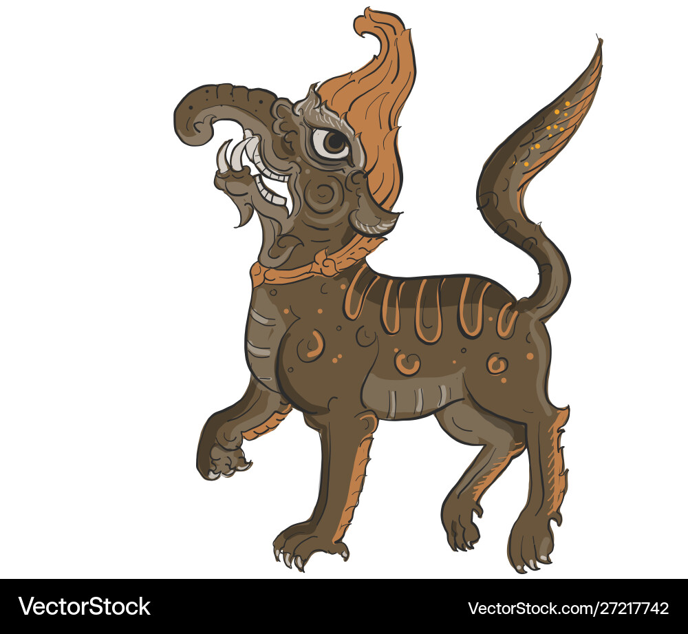 Animal in thai traditional tattoo Royalty Free Vector Image